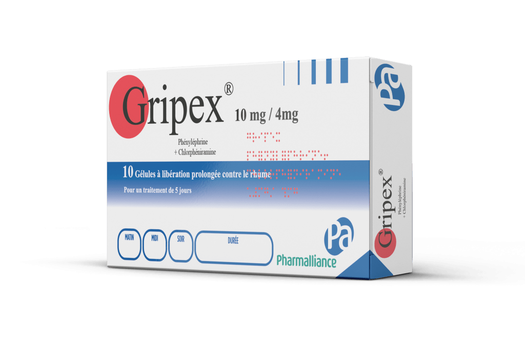 Gripex® Phénylpropanolamine Chlorhydrate / Chlorphéniramine Maléate ...